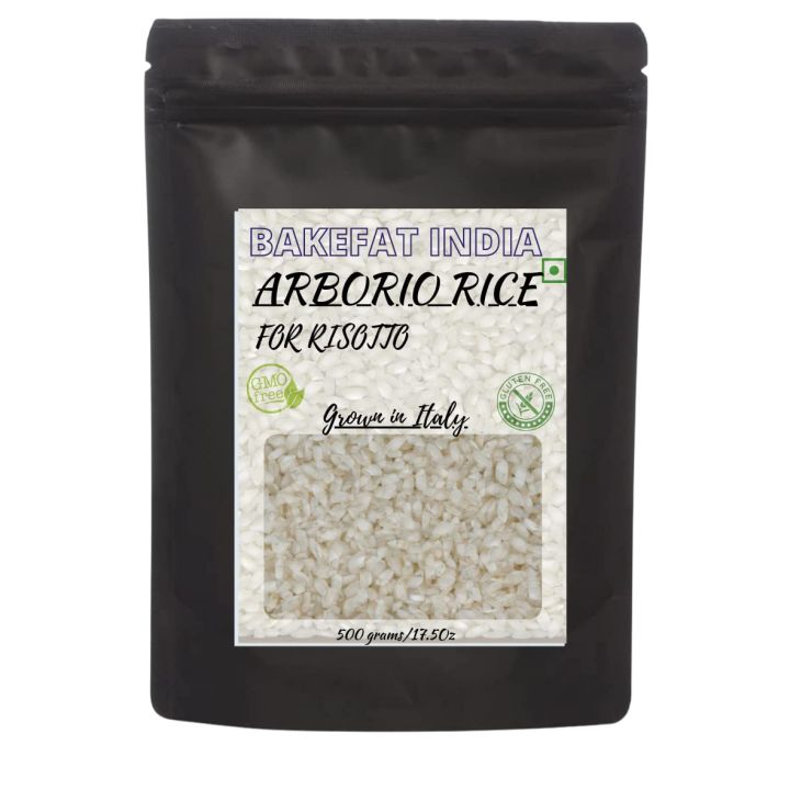 Bakefat India Arborio Rice Grains/Grown in Italy-Risotto Rice-500 Grams ...