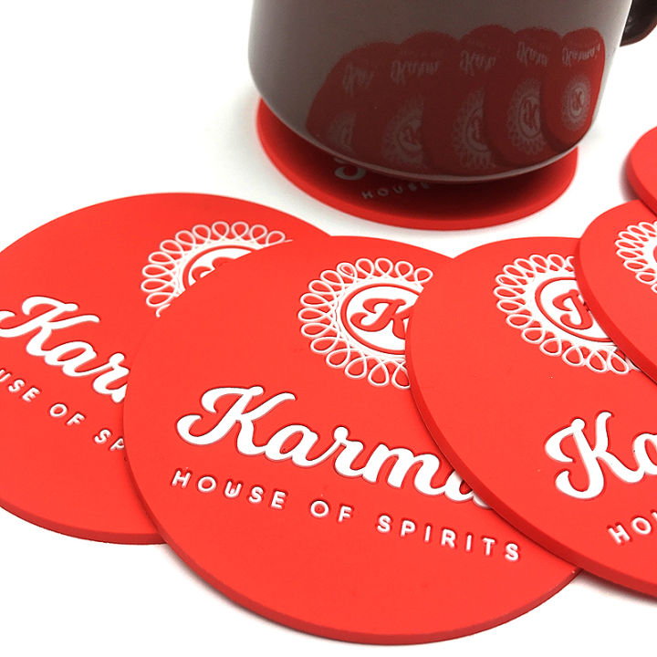Custom Logo Eco-Friendly Silicone Glass Drink Cup Coasters Sets ...