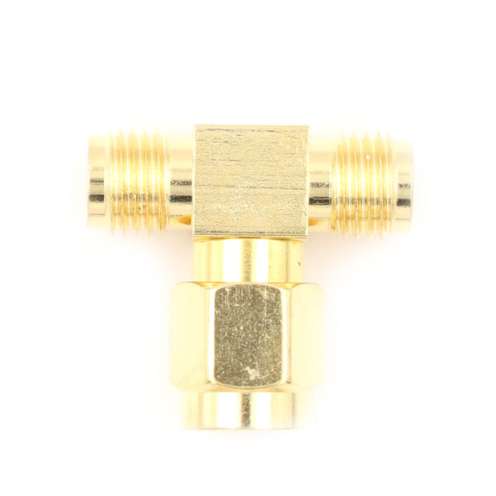 SMA Male to 2 Double SMA Female T Type RF Coaxial Connector SMA Plug to ...
