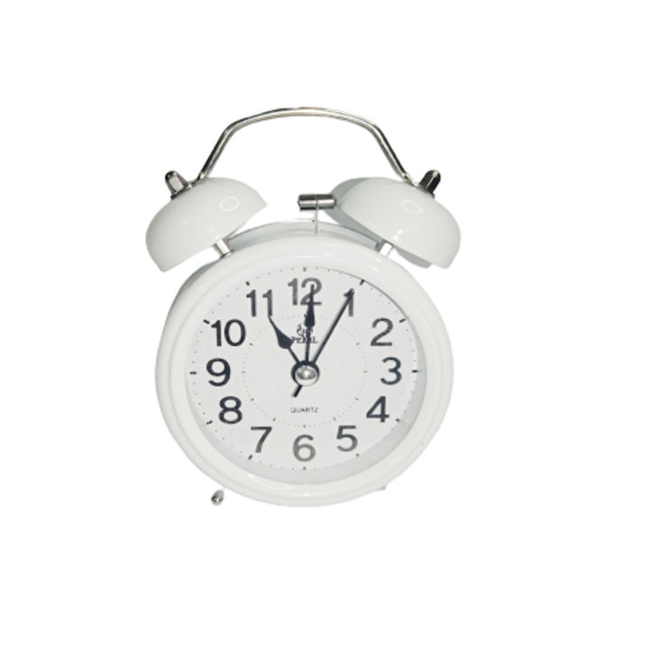 Pearl Original Double Bell Alarm Clock with Light - White | Daraz.pk