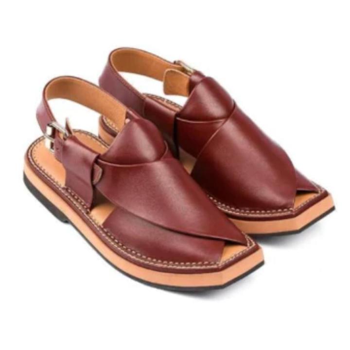 RED Kaptan Chappal in Pure Hand Made Cow Leather | Daraz.pk