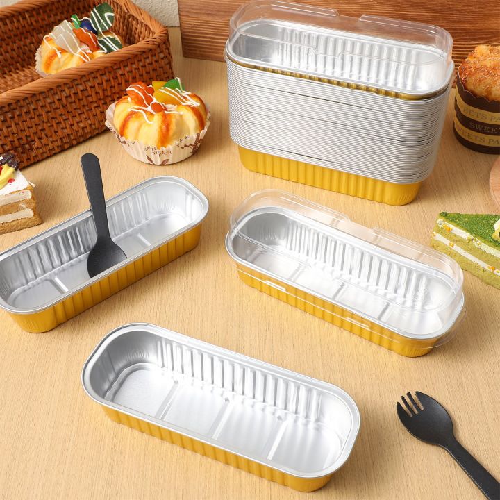 Pack of 5/10/15/20 Disposable Rectangle Aluminum Baking Tins with Lids ...