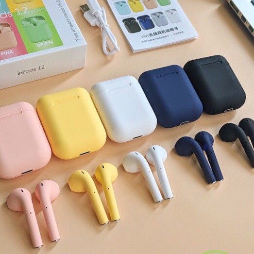 TWS Inpods i12 Matte High Quality Airpods Dual Sport Stereo Bass V 5.0 ...