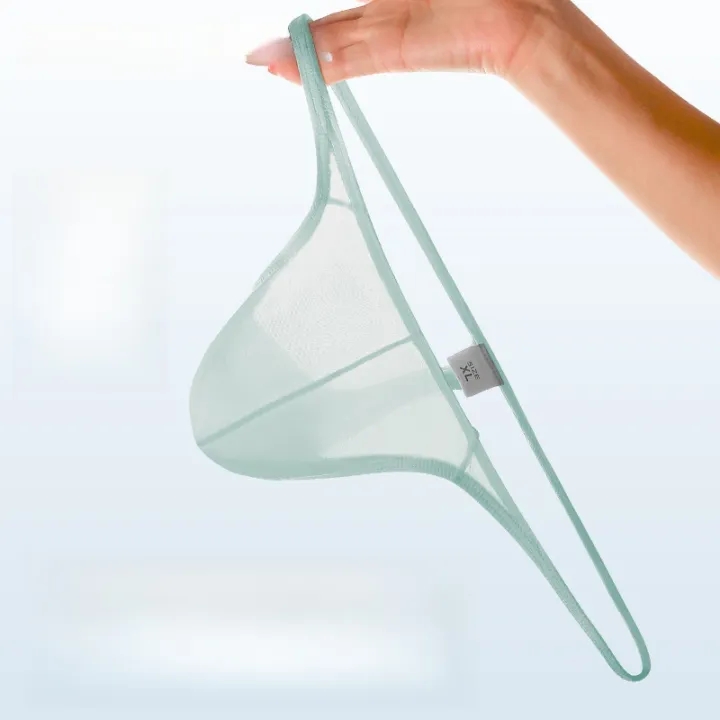 Men's Low Waist Solid Color U Convex Elastic Skinny Fun Ice Silk Slip ...