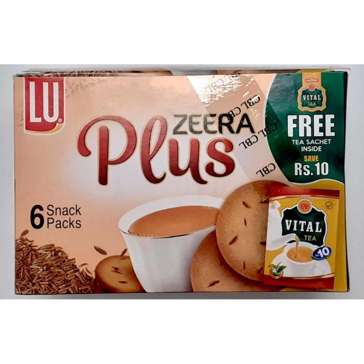Zeera Plus Biscuits by LU (Pack of 6) with FREE Vital Tea Sachet | Daraz.pk