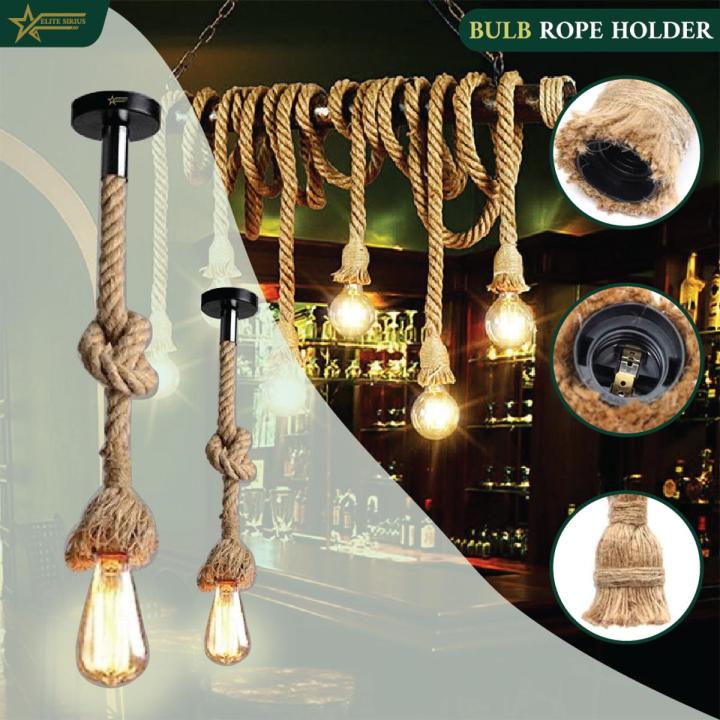 Bulb Rope Holder, Ceiling Hanging Pendant Lamp, Braided Rope Hanging ...