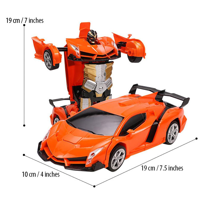 New RC 2 in 1 Transformer Robot Lamborghini Car Orange | Daraz.pk