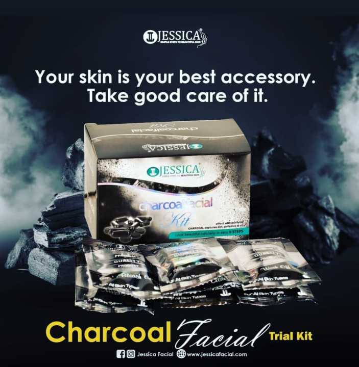 Jessica Charcoal Facial Trial Kit Small - 6 Sachets | Daraz.pk
