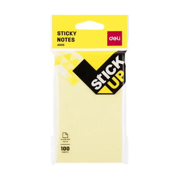 Deli Stick Up Sticky Notes - Post It Memo Pad - 76x126mm - 3x5 inches ...