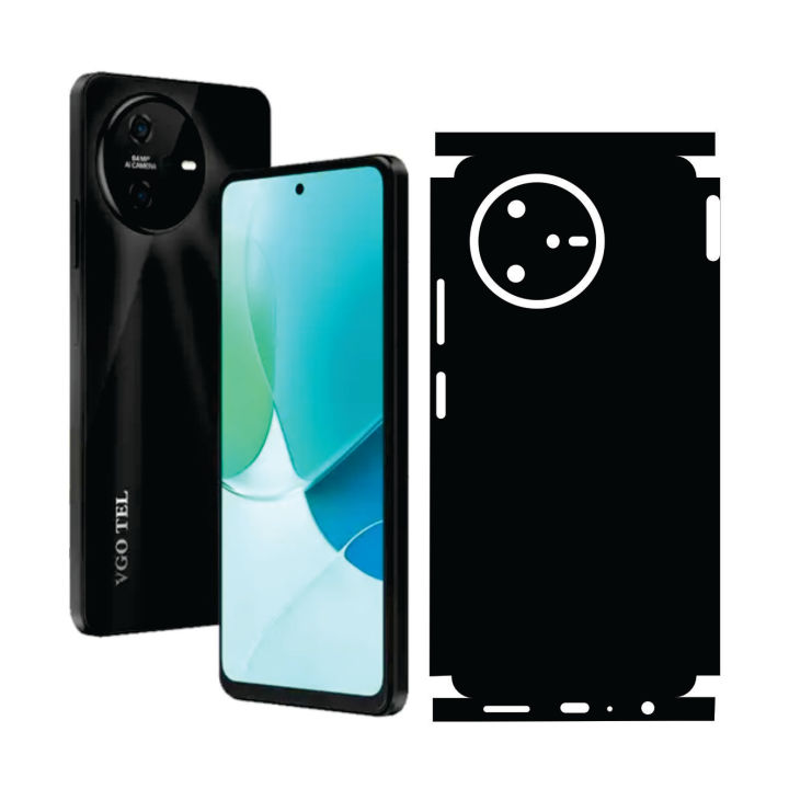 VGO TEL Note 24 Back Paper 0007 Black Sheet Anti-stain Lamination Wrap ...