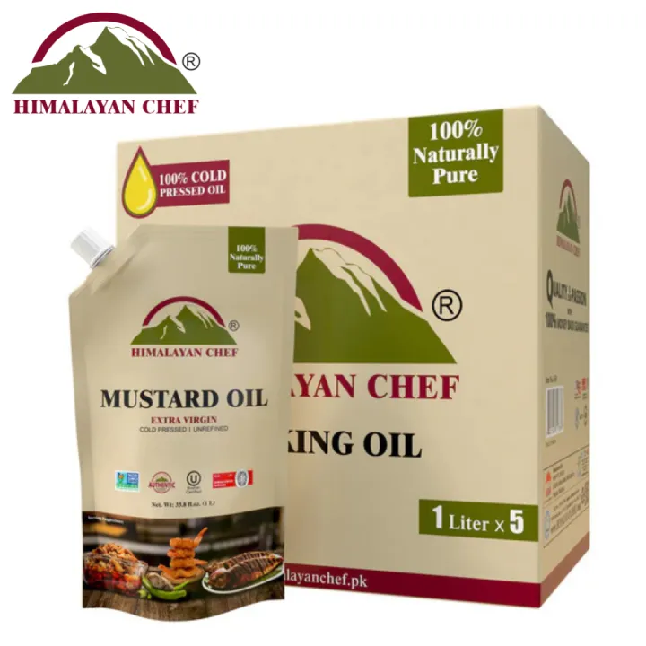 100% Pure Extra Virgin Cold-Pressed Himalayan Chef Mustard Oil 1x5L ...