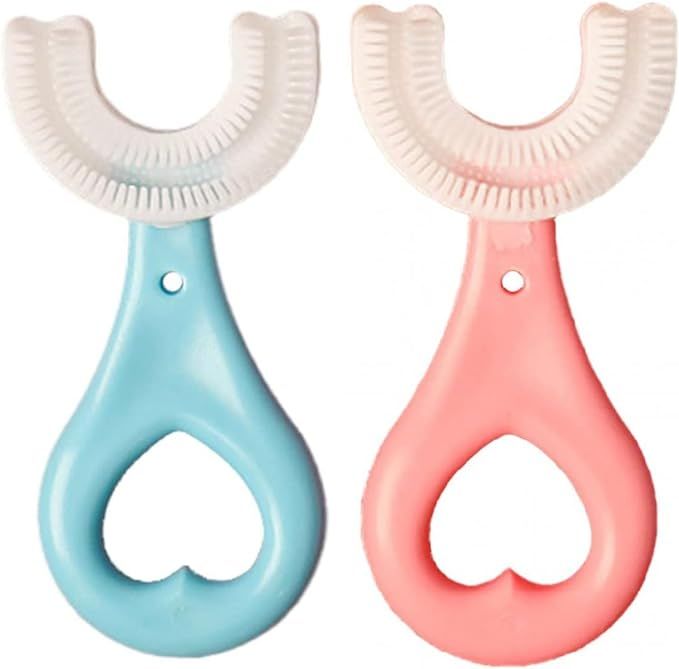 Toothbrush for Autistic Kids 2Pcs Ages 2 to 6 U Shaped Toothbrush Round ...
