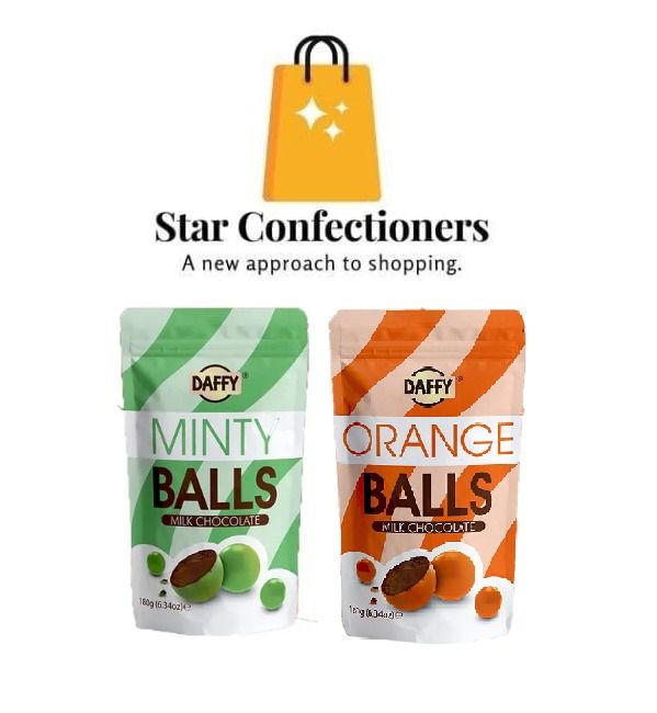 Daffy Mints Balls | Daffy Orange Balls | Milk Chocolate 180gm | 2 Pack ...