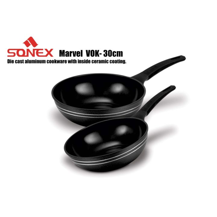 SONEX COOKING WOK MARVEL NON STICK DIE CERAMIC COATING SIZE 26,30 (CM | Daraz.pk