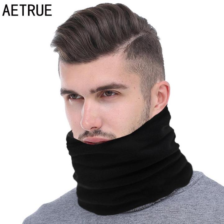 AETRUE Fashion Men Winter Scarf Ring Women Knitted Scarves For Men Neck ...