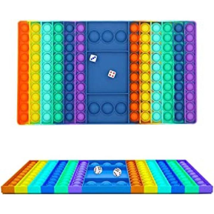 Pop it board game rainbow with 2 dice | Daraz.pk