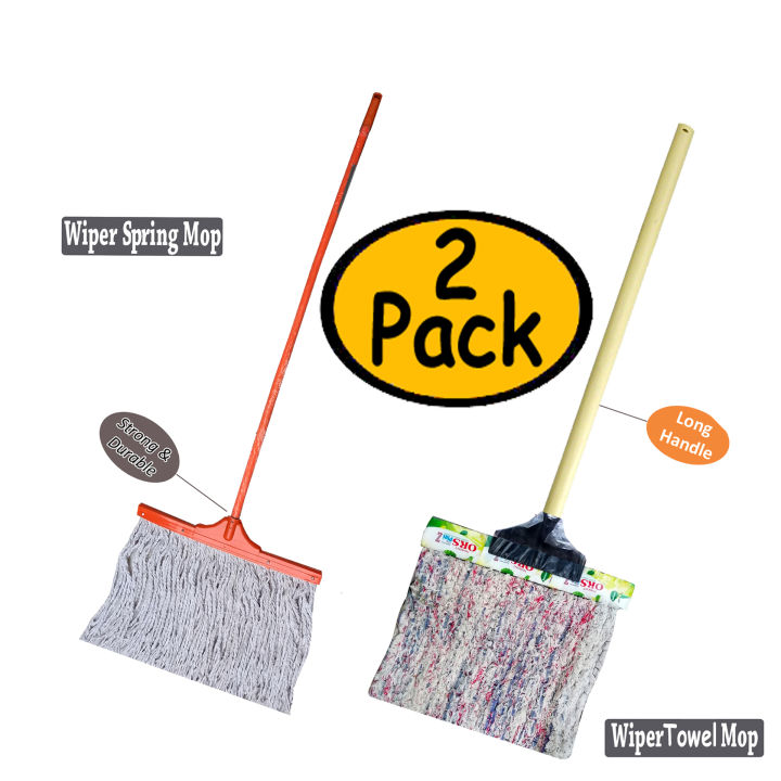 Floor Cleaning Spring & Towel Mops, Iron Handle Spring Rope Mop, Heavy ...