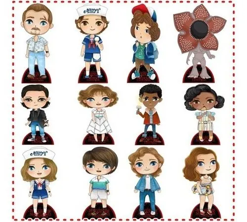 Chibi Stranger Things Characters Sticker Cute TV Show Cast Decals Qubi ...
