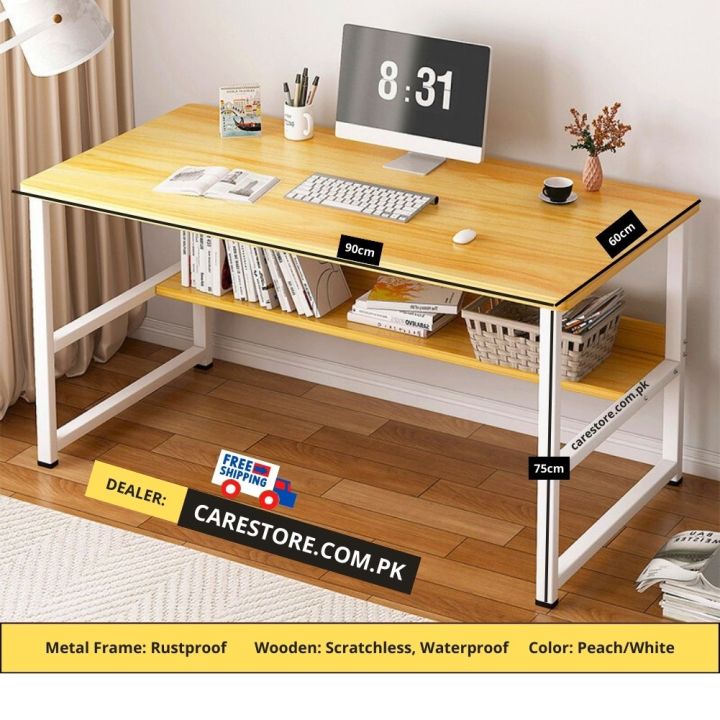 Ideal Computer table & Study desk with Wood and 25mm Metal Frame Powder ...