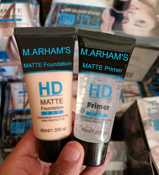 Matte Makeup Foundation Tube and Poreless Matte Makeup Primer Tube Set ...