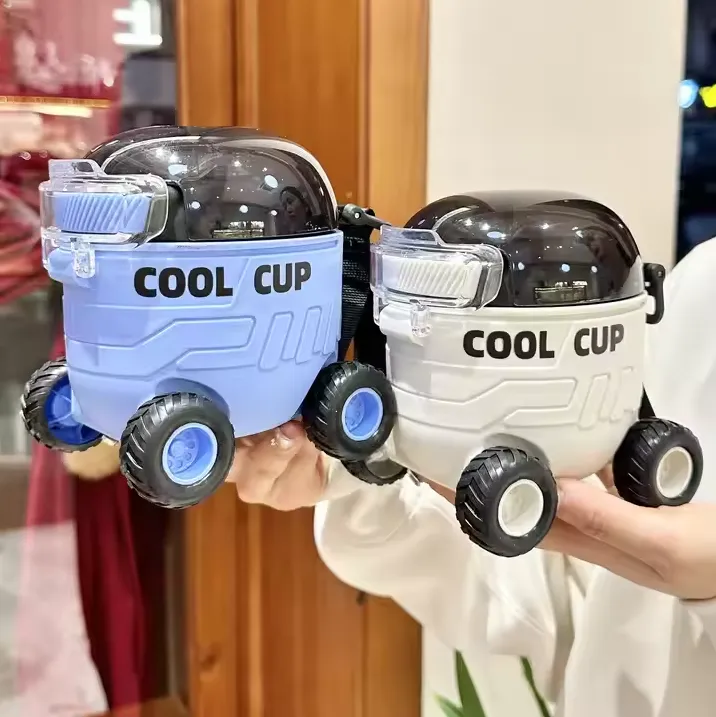Imported 550ml Toy Car Water Bottle With Straw Cartoon Cute Large ...