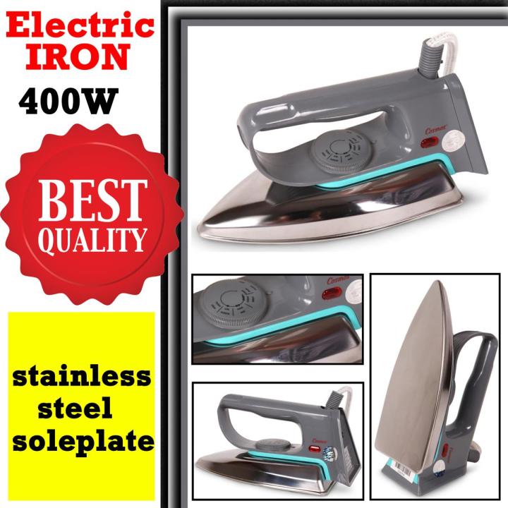 400W Electric Iron - Non Stick Stainless Steel Soleplate Ironing - Best ...