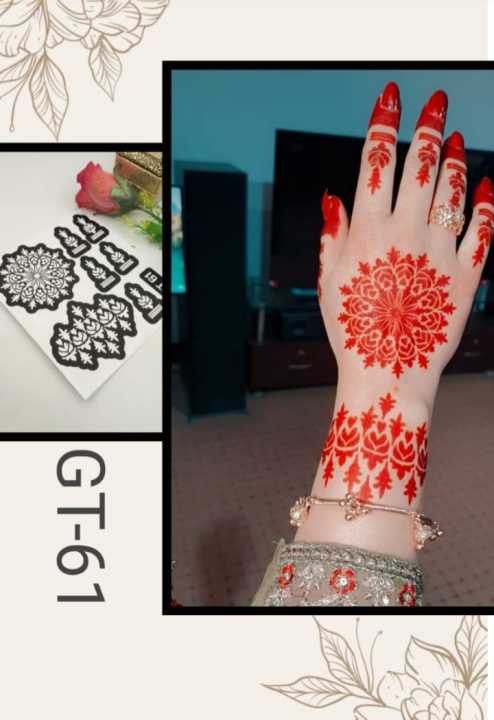 New Mehndi Design Henna stencil mehndi sticker | Daraz.pk