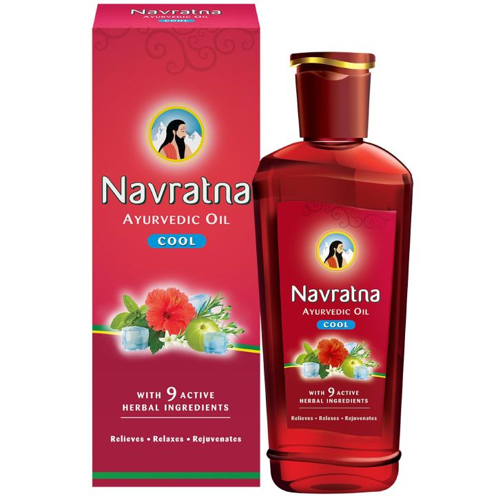 Navratna Herbal Hair Oil 200ml - Ayurvedic Cooling Oil for Head Massage ...