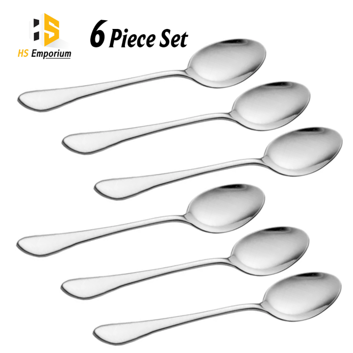 Premium Stainless Spoons Pack of 6 - Spoons Set Dinner Spoons Rice ...