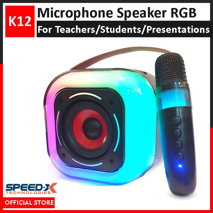 K12 RGB Microphone With Speaker Karaoke Wireless Bluetooth Speaker ...