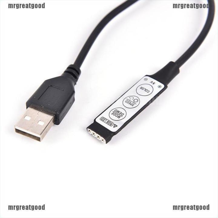 【MrGreat】 DC 5V USB LED RGB Controller 3Key 4Pin Remote Controller For ...