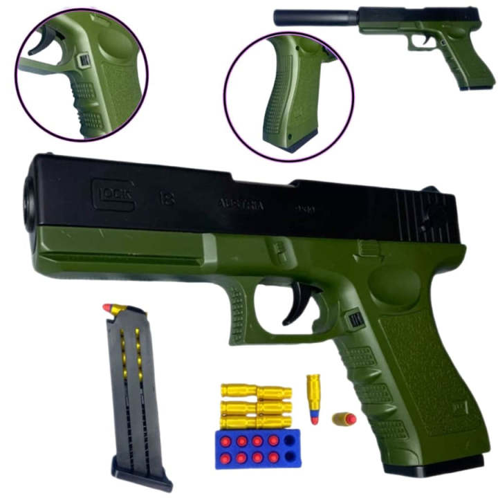 GLock Toy Gun Shell Ejection & Pull Back Action Color May Vary | Daraz.pk