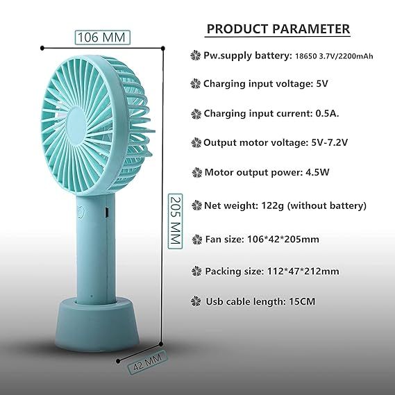Portable Hand cooling fan With Rechargeable cell | Daraz.pk