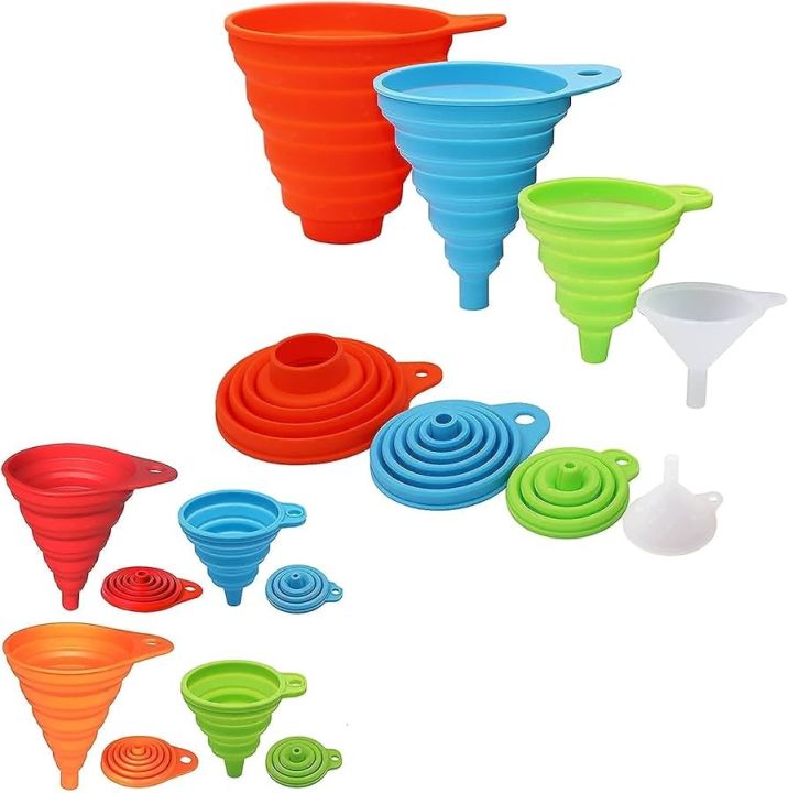 RN Funnels for Kitchen Use, Food Grade Silicone Collapsible Kitchen ...