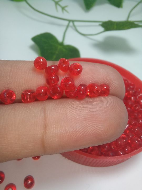 Pack of 200pcs, Red Glass Seed Beads, Mini Beads, Poth Beads, multi ...
