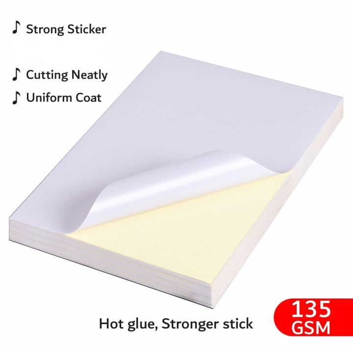 White Matt self-adhesive sticker A4 for inkjet printers (Available in ...