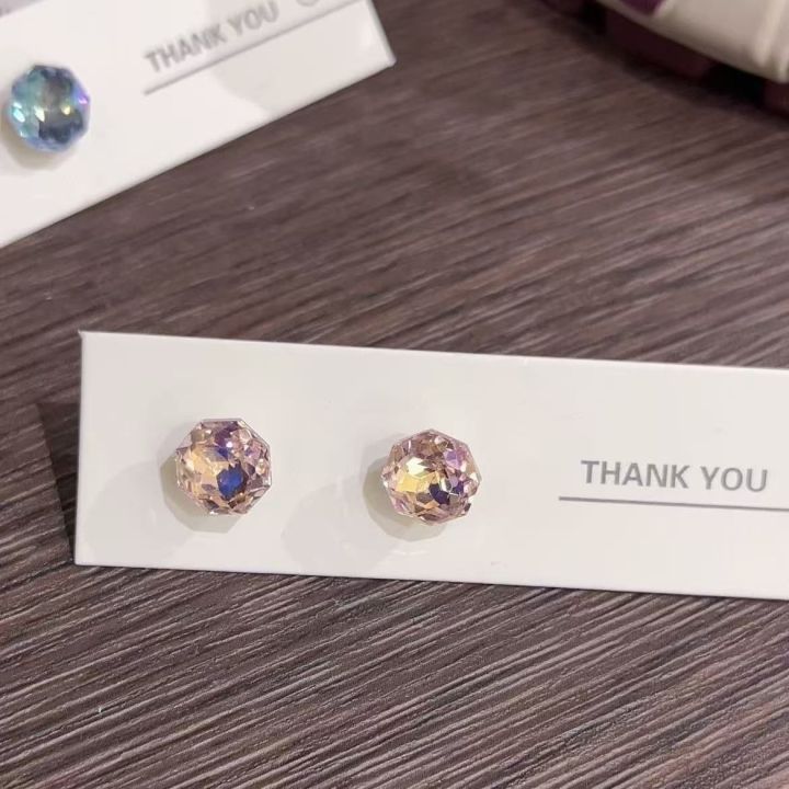 【Mega Sale】Super Shiny Eight-Sided Rose Artificial Crystal Earrings ...