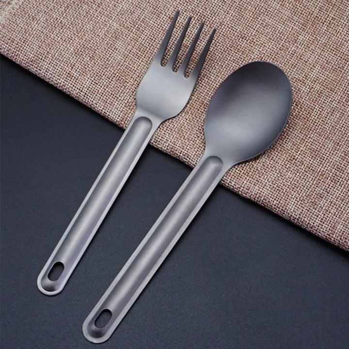 EDC Spoon / Fork Outdoor Straight Handle Lightweight Portable Corrosion ...