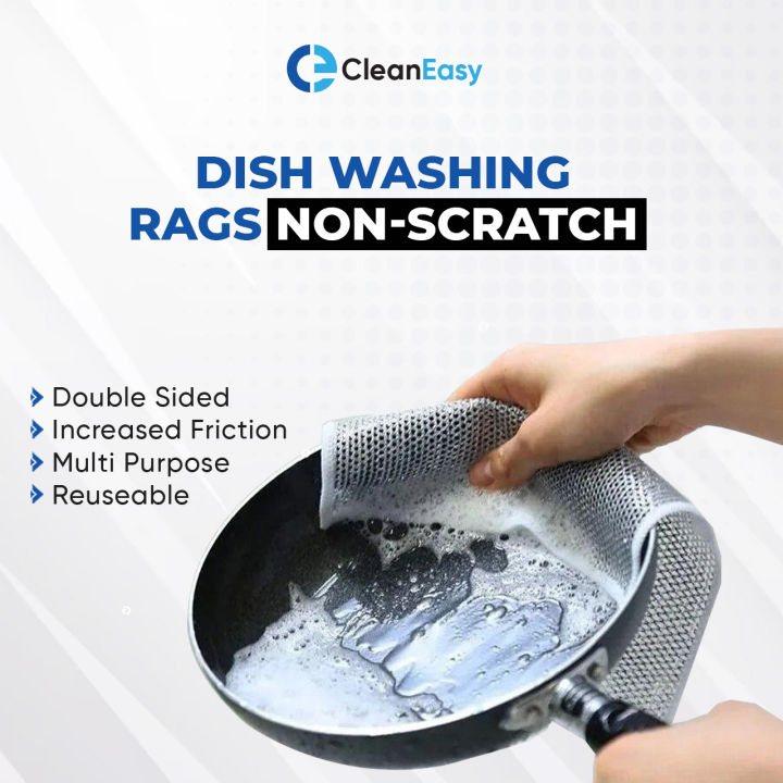 Dish Washing Rags Non-Scratch Double Sided Steel Wire by CleanEasy ...