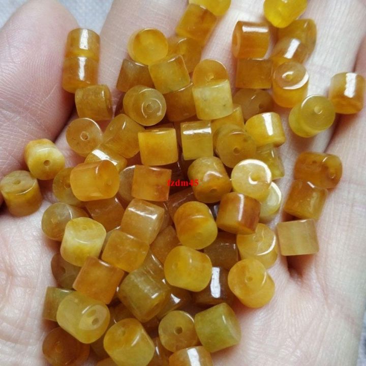 [COD/READY] Natural Topaz Xinjiang Old Topaz Golden Silk Jade Yellow ...