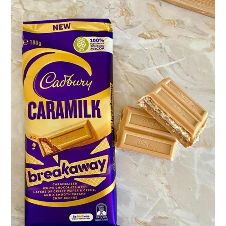Cadbury Caramilk Breakaway 180g Chocolate (Made in Tasmania ... Cadbury Caramilk Breakaway 180g Chocolate (Made in Tasmania ...