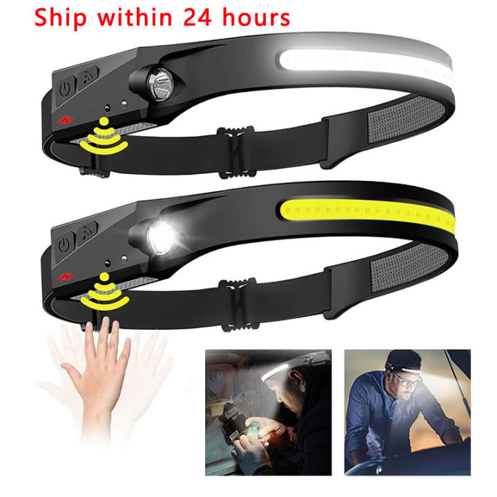 LED Headlamp Sensor Headlight With Built-in Induction Flashlight ...