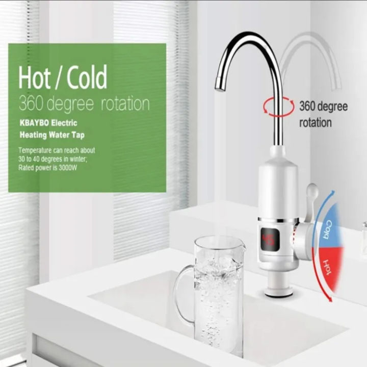 3000W Instant Tankless Electric Hot Water Heater Faucet Kitchen Instant Heating Tap Water Faucet ...