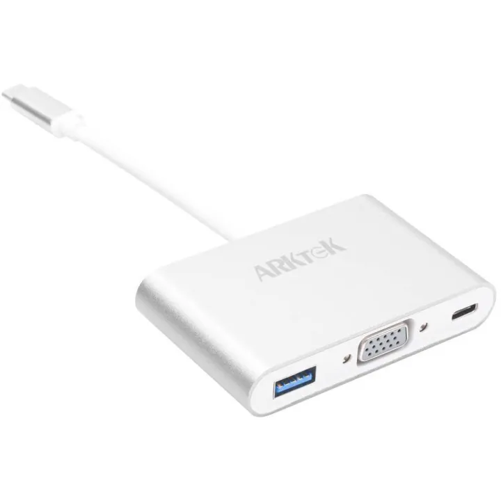 ARKTEK USB-C to VGA Adapter USB Type C to VGA with USB 3.0 and USB-C ...
