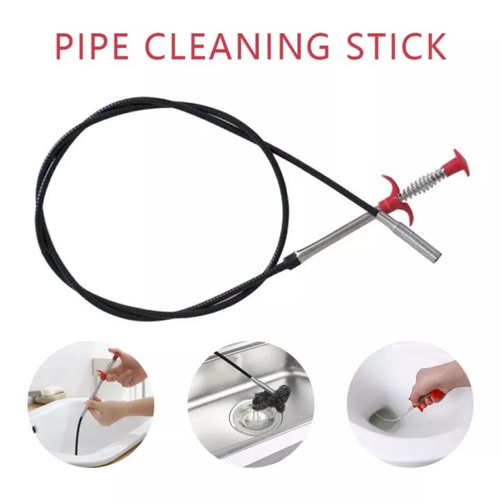 Metal 85cm Flexible Wire brush Hand Kitchen Sink Cleaning Hook Sewer ...