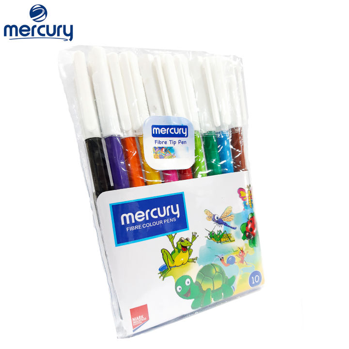 Mercury - Fiber Tip Pen - 10 Color Marker Set | Daraz.pk