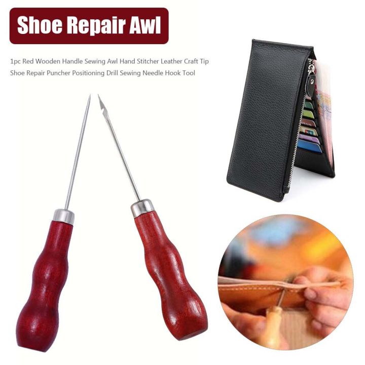 Wooden Handle 1Pcs Drill Sewing Tool Shoes Punch Hand Stitcher Hole ...