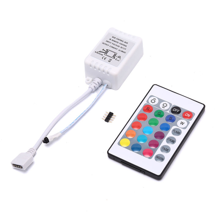 LED RGB Controller 24 Key IR Remote DC12V Dimmer Control Box For LED ...