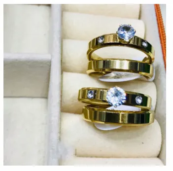 Stainless Steel Couple Rings Set for Boys and Girls size 18 | Daraz.pk