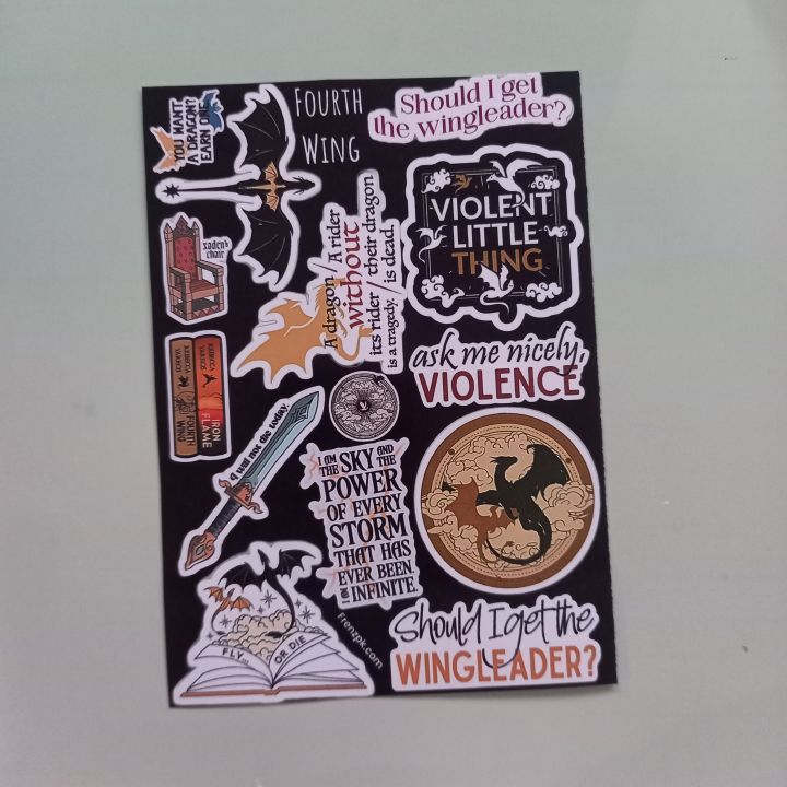 Fourth wing UNCUT Sticker sheet - A6 size - 15 x 10 cm | Daraz.pk